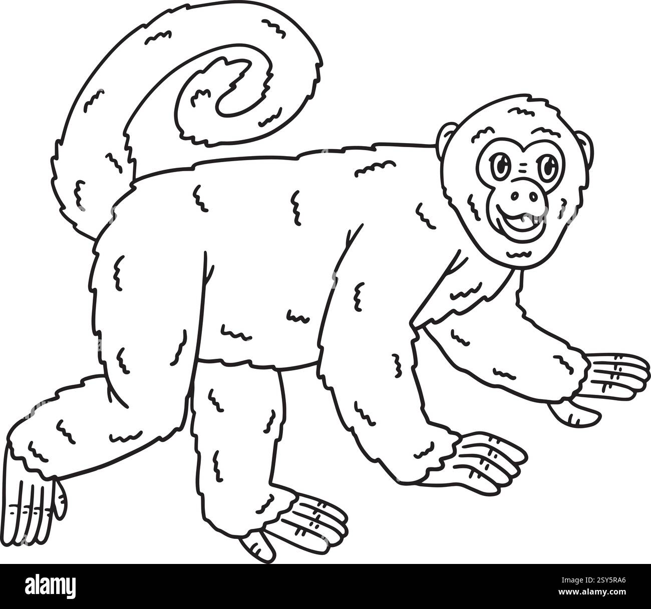 Peruvian Yellow Tailed Woolly Monkey Isolated Stock Vector Image & Art ...