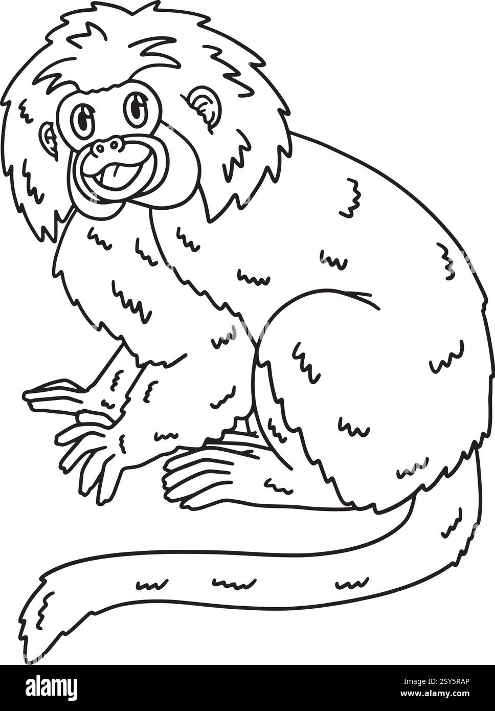 Cotton Top Tamarin Monkey Isolated Coloring Page Stock Vector Image ...