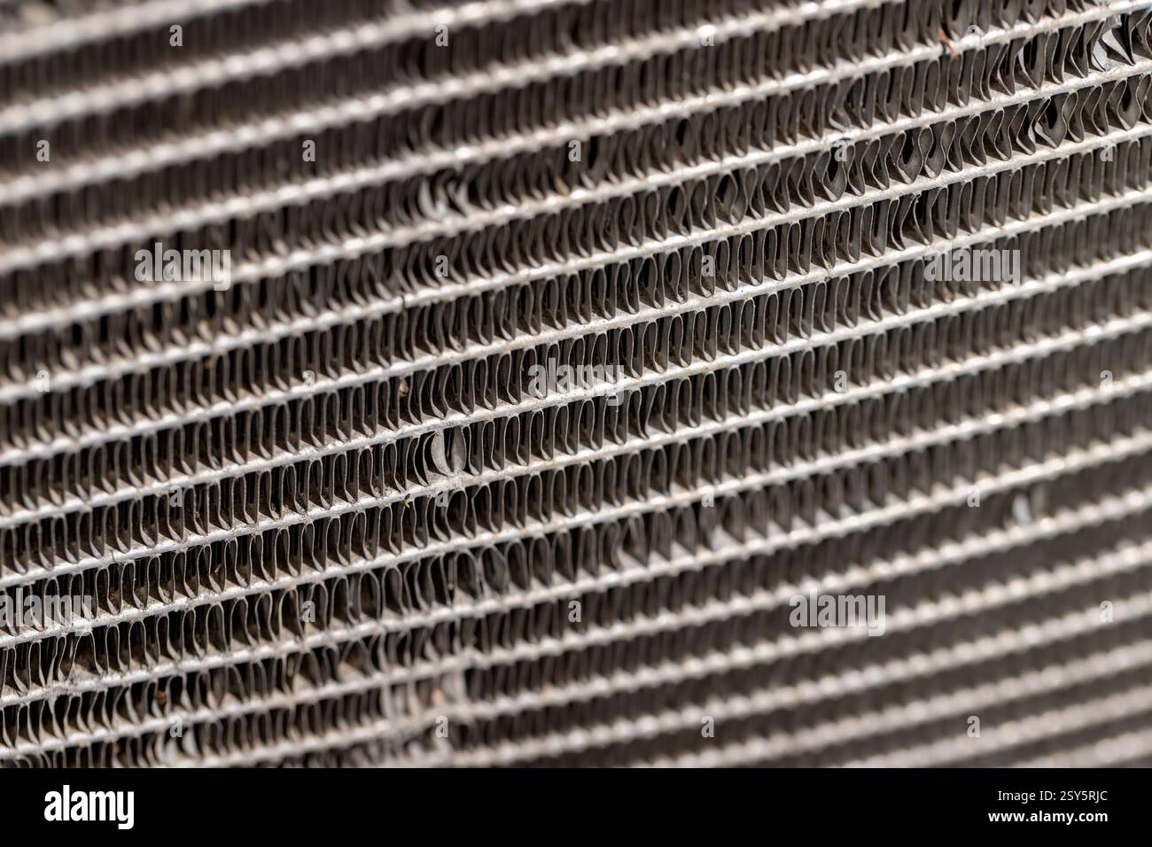 an car radiator damaged after an accident, a radiator damaged in an ...