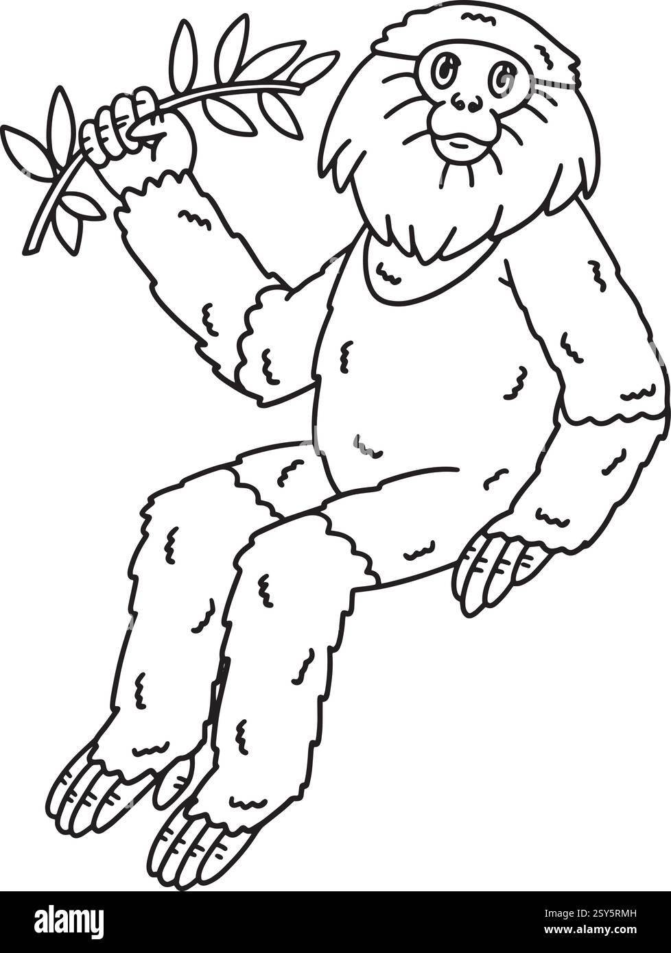 Douc Langur Monkey Animal Isolated Coloring Page Stock Vector Image ...