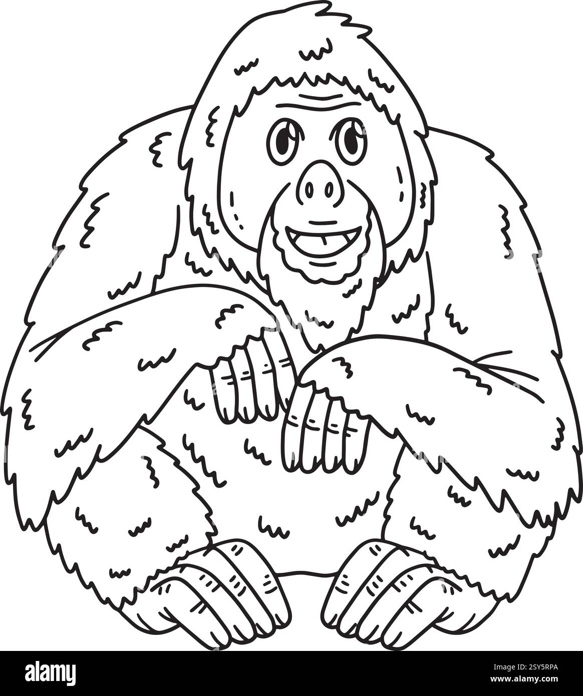 Orangutan Great Ape Animal Isolated Coloring Page Stock Vector Image ...