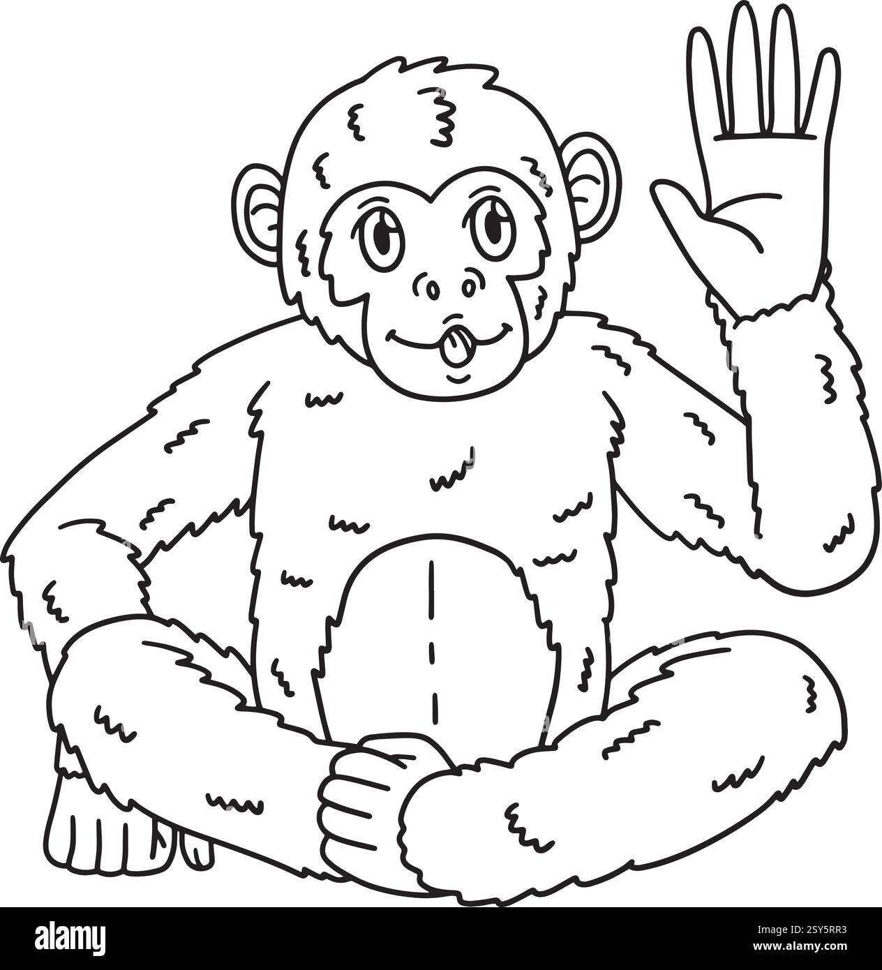Chimpanzee Great Ape Animal Isolated Coloring Page Stock Vector Image ...