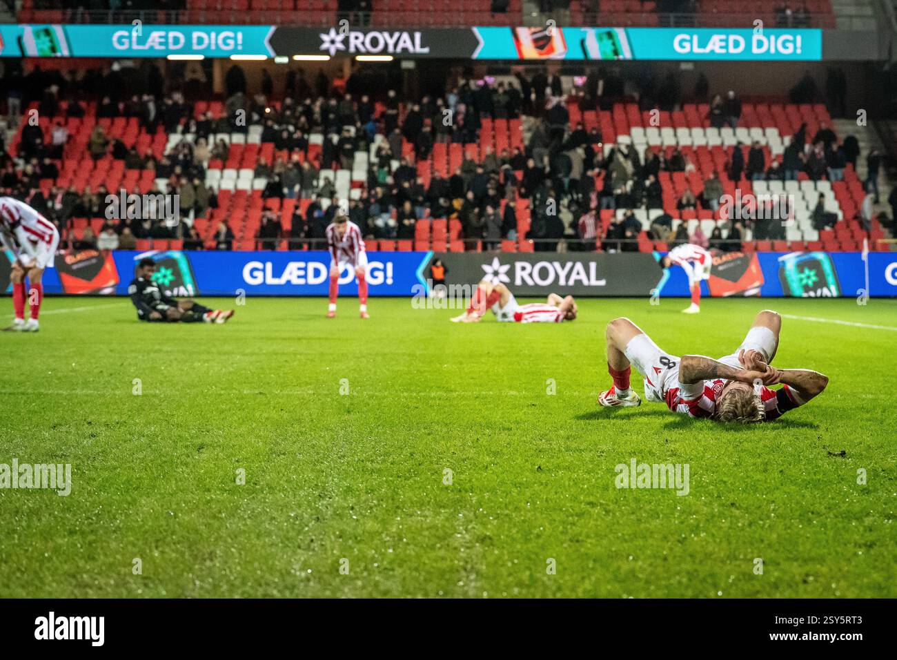 Aalborg, Denmark. 26th Feb, 2025. The players of Aalborg BK seen in the ...