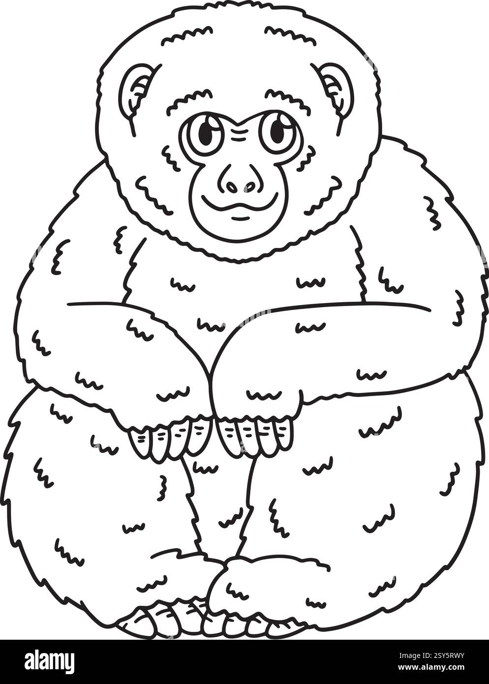 Japanese Macaque Monkey Isolated Coloring Page Stock Vector Image & Art ...