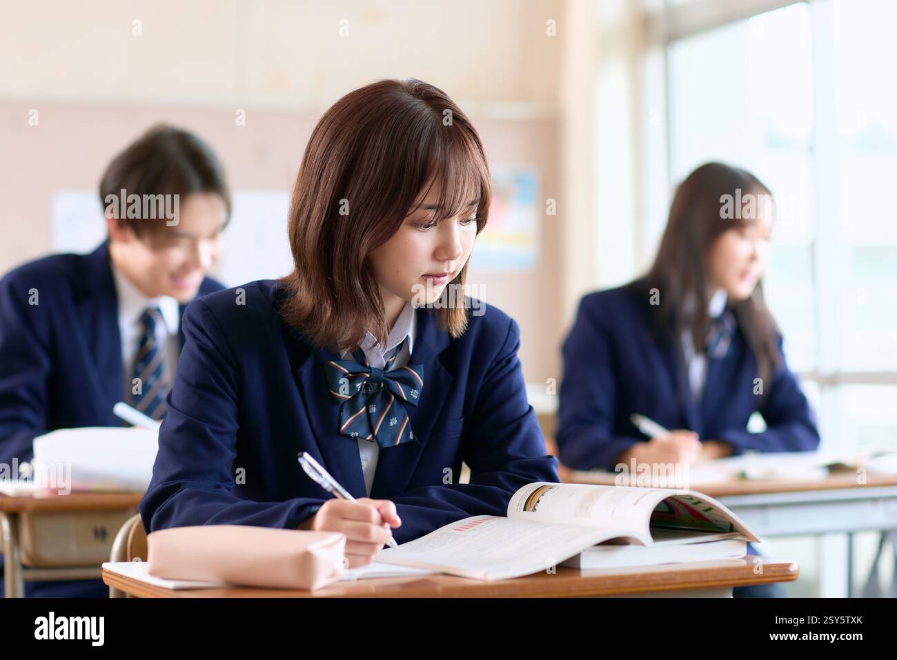 Japanese High School Students In Classroom Stock Photo - Alamy