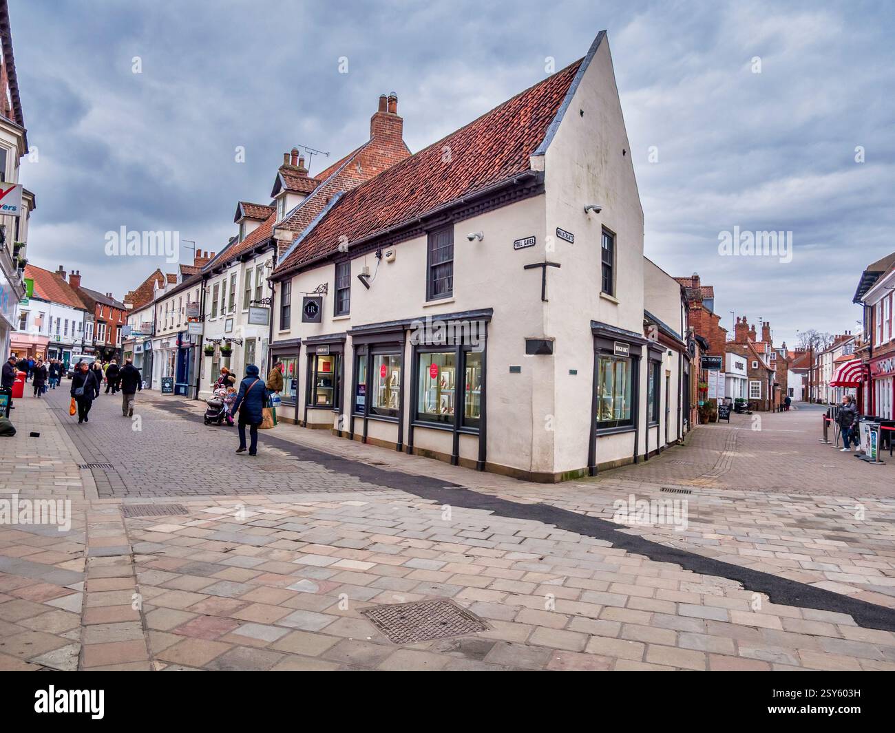 This street scene image is of Beverley main street retail area and ...