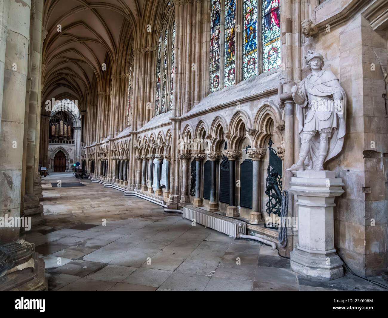 The image is of the interior of the stunning Gothic architecture of ...