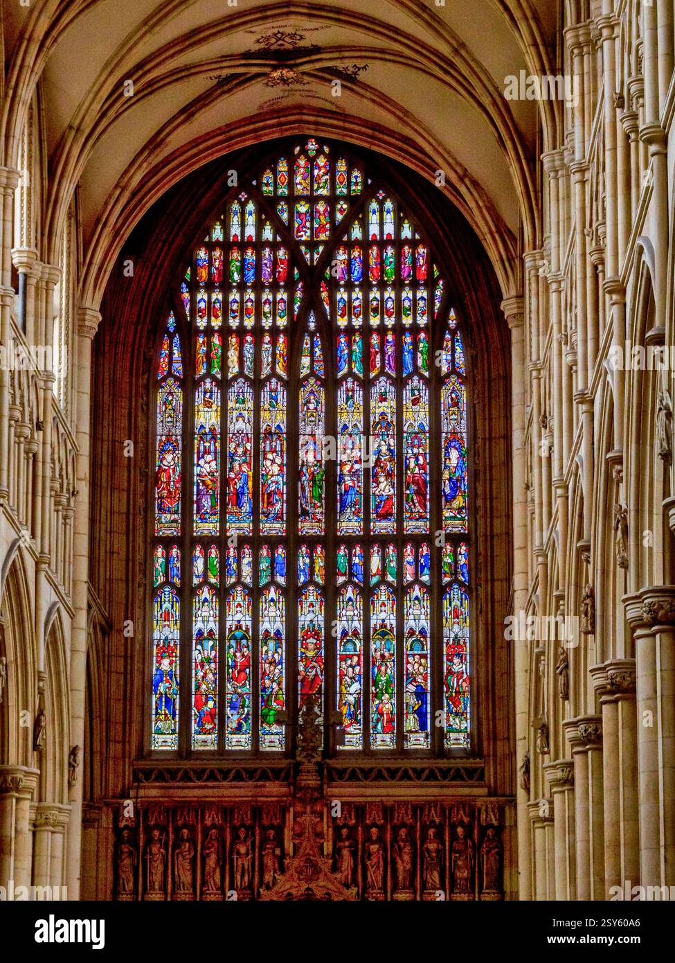 The image is of the stained glass windows at the stunning Gothic ...