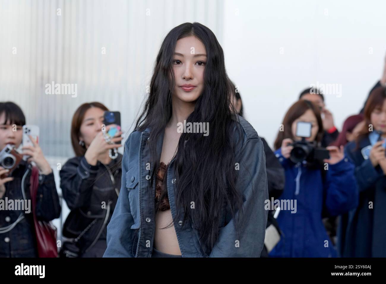 Gawon arrives at the Prada Fall/Winter 2025-2026 Womenswear collection presented in Milan, Italy ...