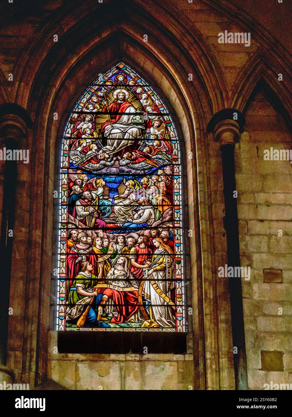 The image is of the stained glass windows at the stunning Gothic ...
