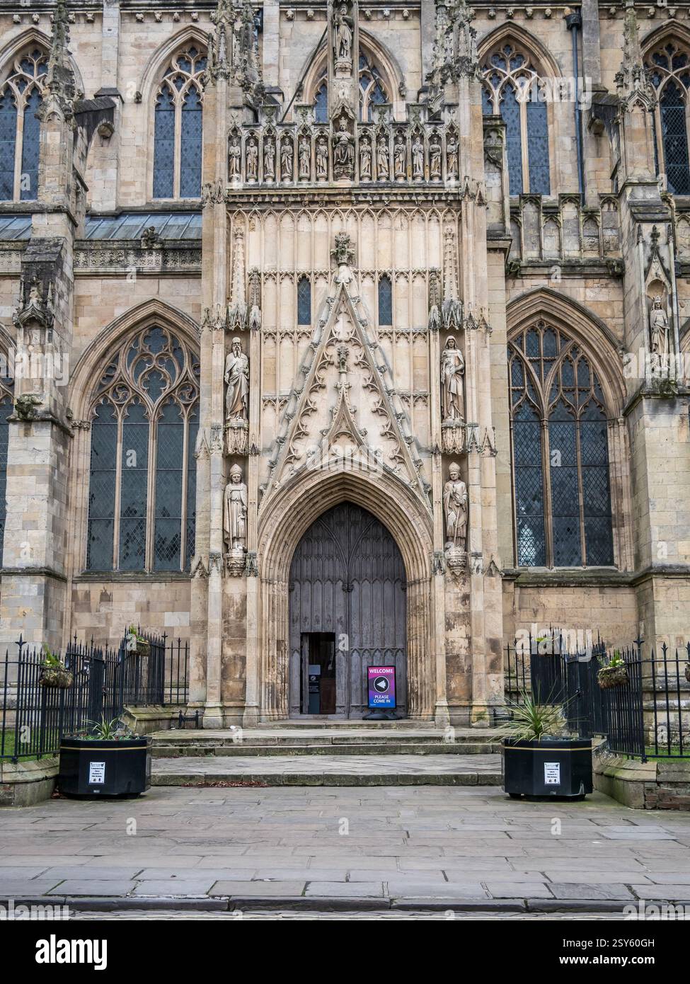 The image is of the west entrance to the stunning Gothic architecture ...