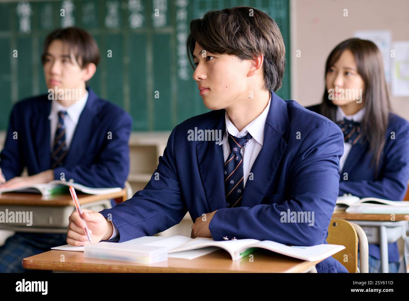 Japanese High School Students In Classroom Stock Photo - Alamy