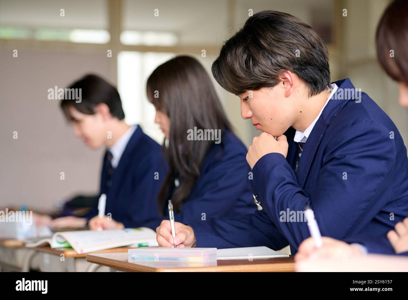 Japanese High School Students In Classroom Stock Photo - Alamy
