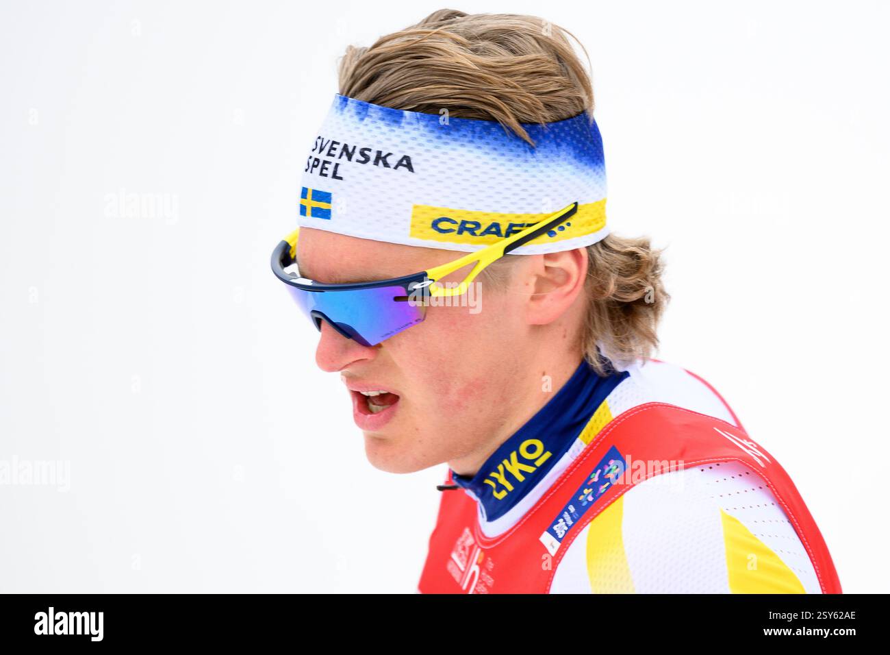250227 Edvin Anger of Sweden looks dejected after competing in the men ...