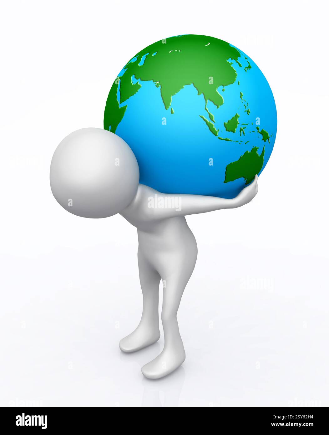 3D figure with globe on his back Stock Photo - Alamy