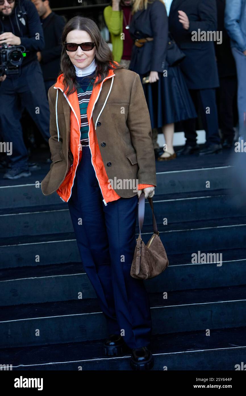 Juliette Binoche arrives at the Prada Fall/Winter 2025-2026 Womenswear ...