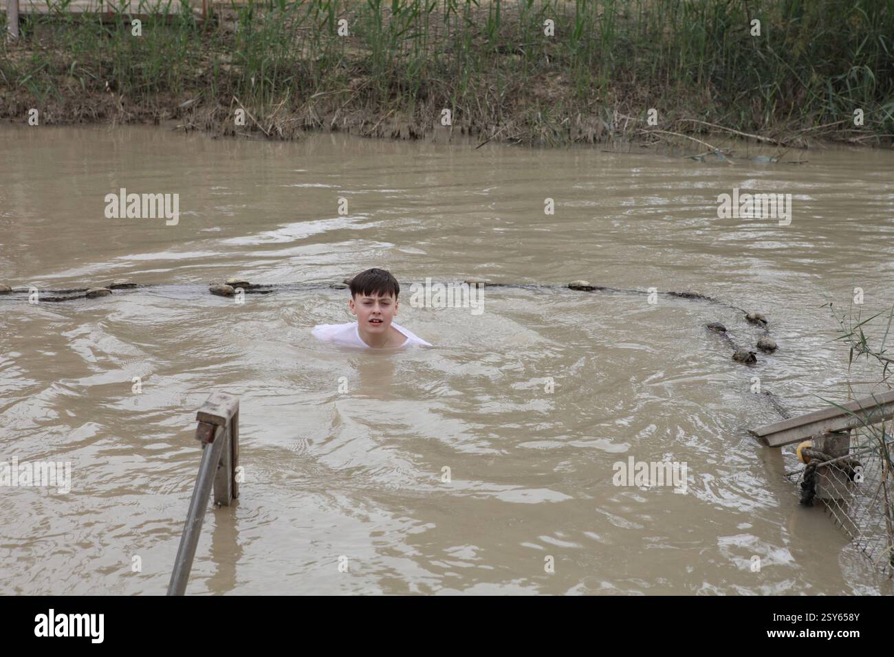 Protestant 14 year old English boy, pilgrim, about to baptise by ...