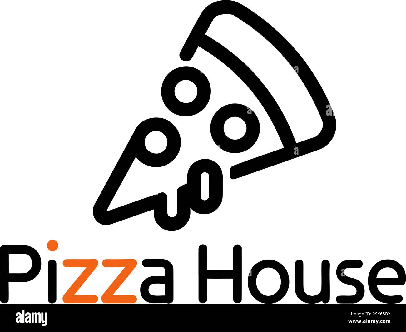 Minimalist Pizza House Icon with Dripping Cheese Effect Stock Vector ...