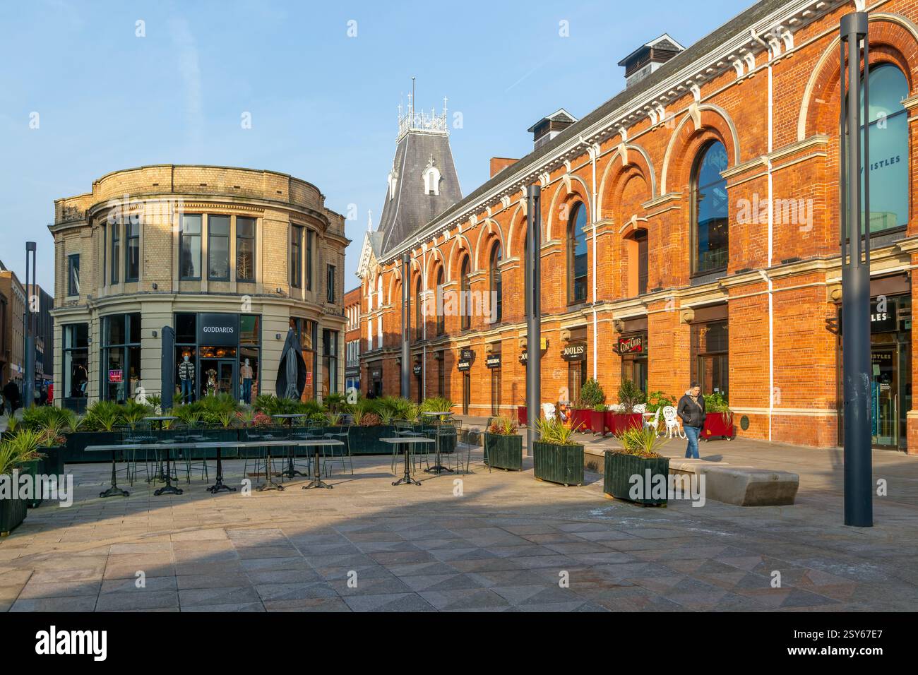 Shops in Cornhill Quarter shopping area in city centre, Lincoln ...