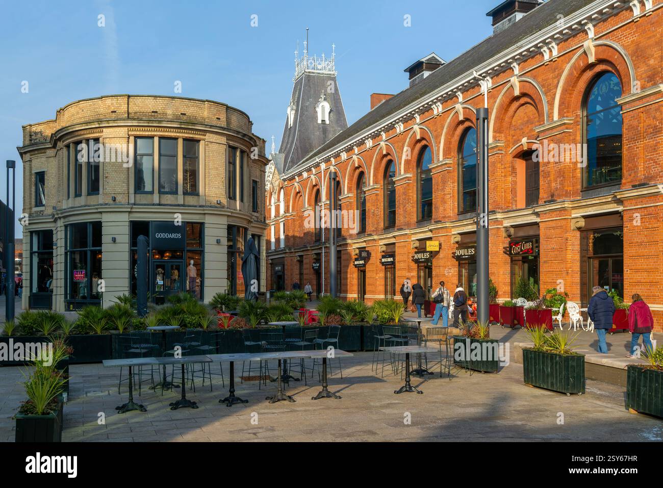 Shops in Cornhill Quarter shopping area in city centre, Lincoln ...