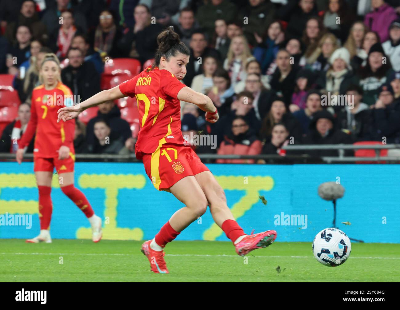 London, UK. 26th Feb, 2025. Lucía GarcIa(Monterrey)of Spain in action ...