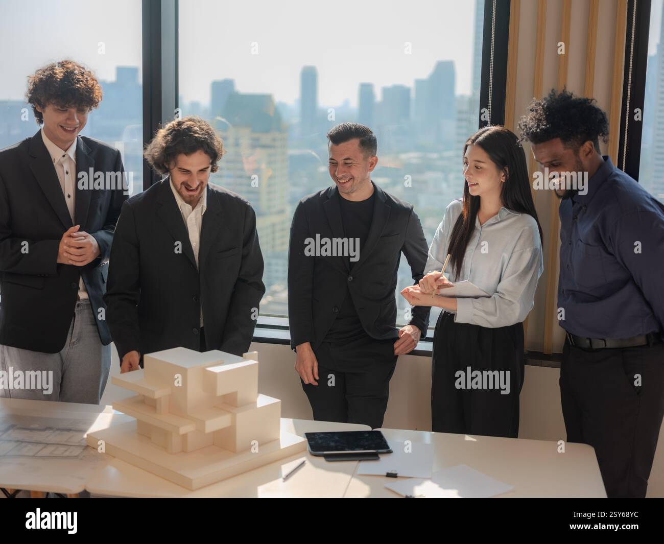 Corporate Business Team Meeting in Modern Office Workspace with ...