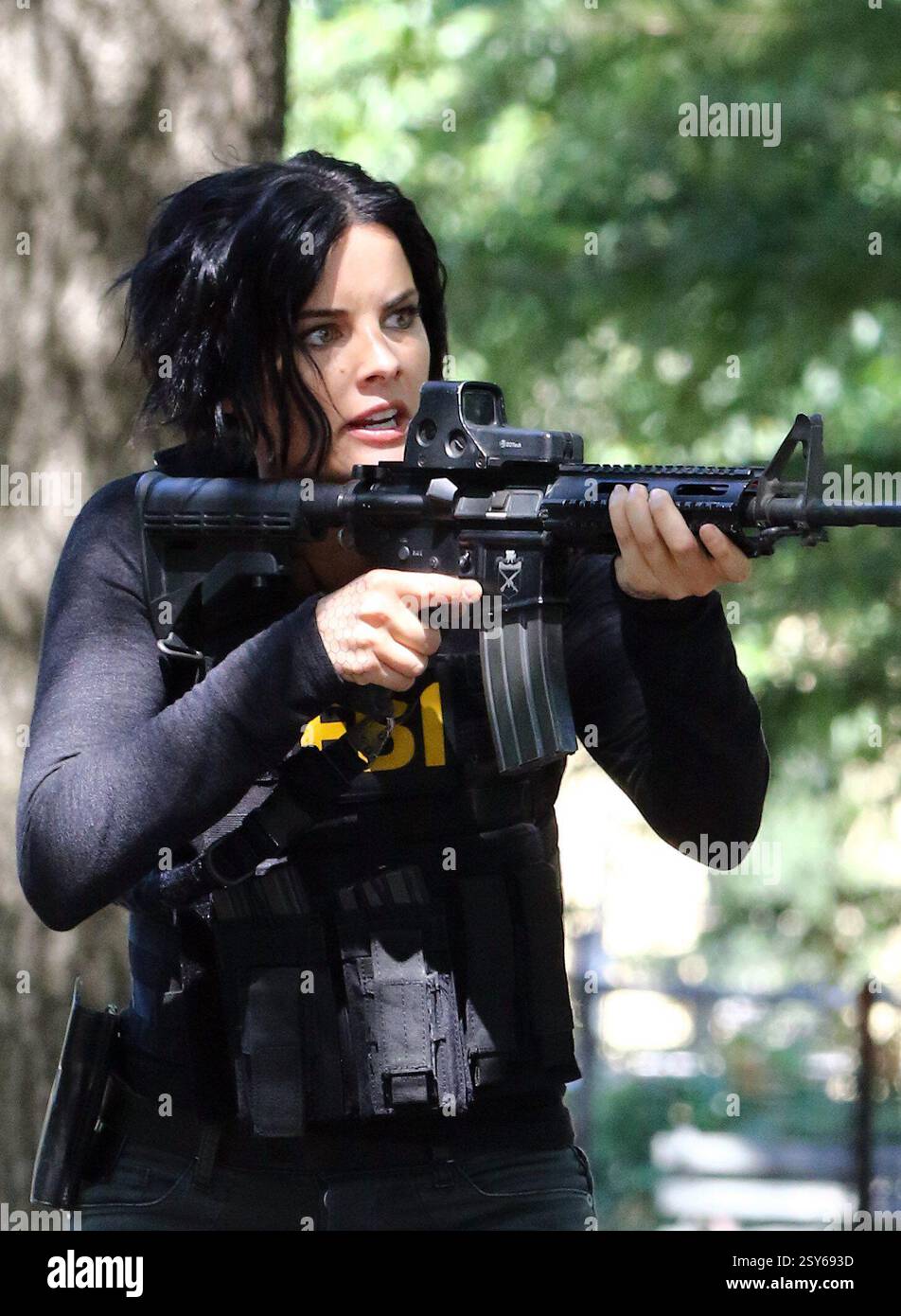 Actress Jaimie Alexander shoots a scene as her character 'Jane Doe' on ...
