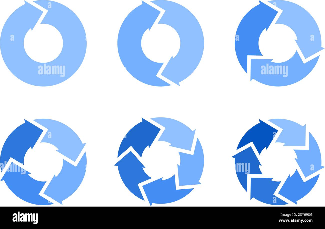 Circular arrows for cycle infographics. Diagram consisting of sections ...