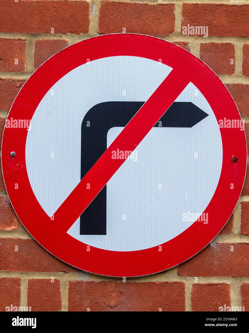 Close-up of a No Right Turn sign Stock Photo - Alamy