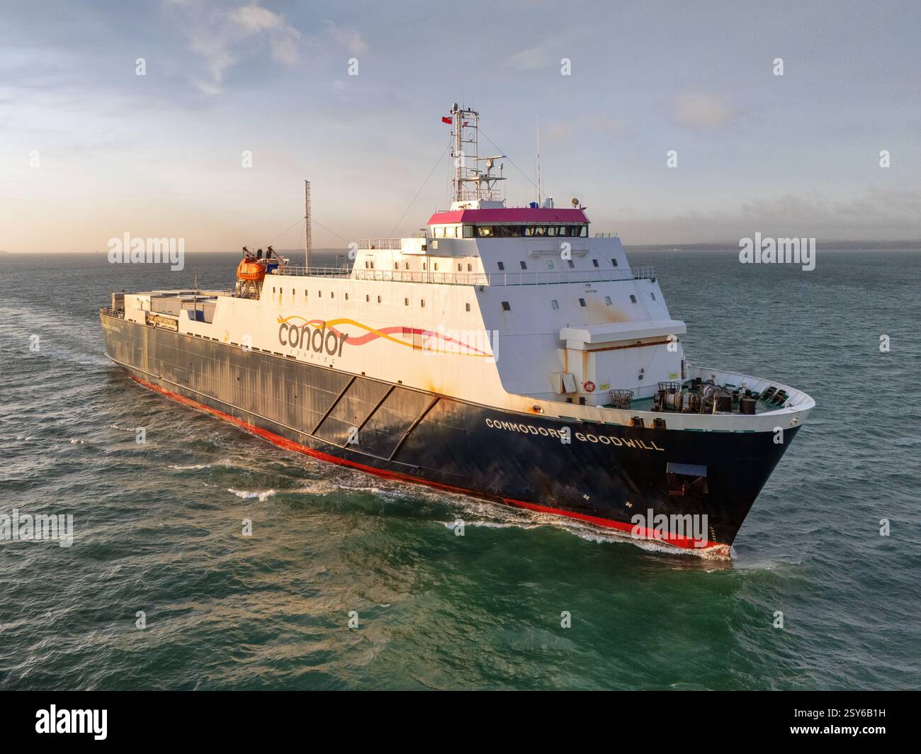 Commodore Goodwill, a RO-RO ferry operated by Condor Ferries between ...