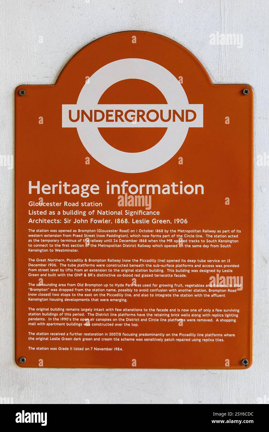 London, UK - March 30th 2023: A sign at Gloucester Road Underground ...
