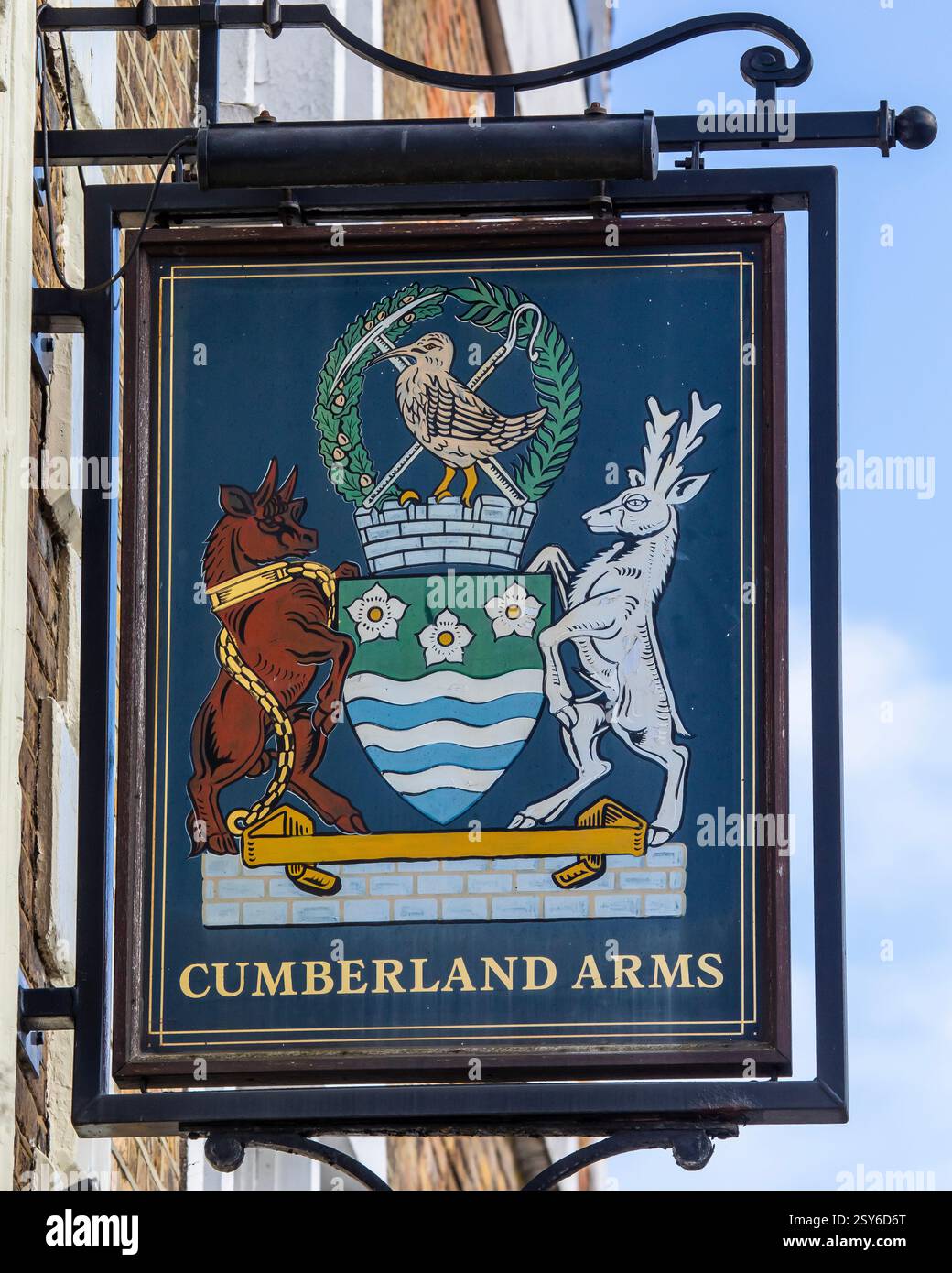 London, UK - March 30th 2023: The traditional hanging sign on the ...