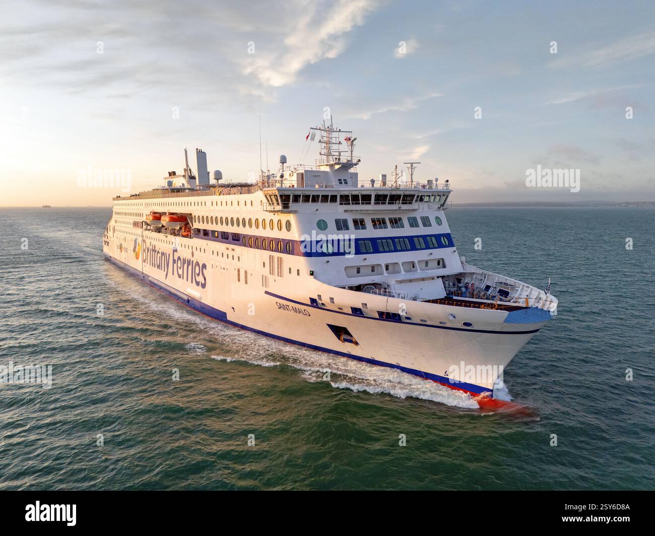 Saint-Malo, an E-Flexer, hybrid powered cross-Channel ferry, operated ...