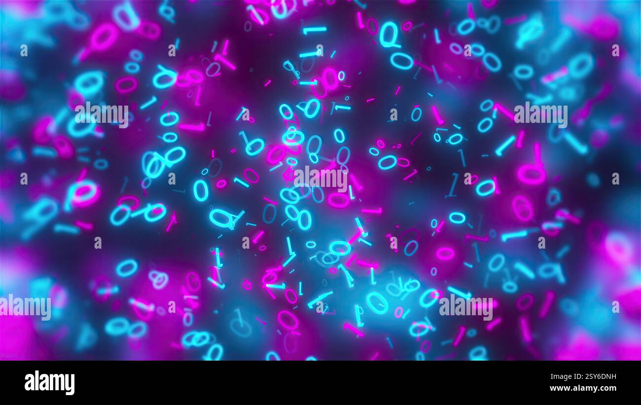 Purple and Blue Digital Numbers. Computer generated Stock Photo - Alamy