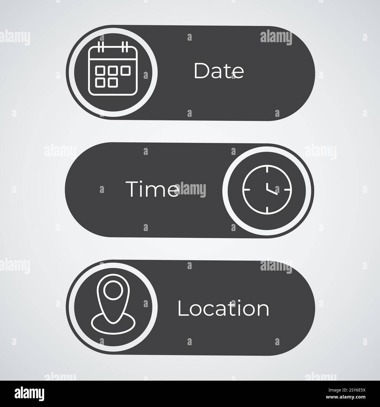 Date time location icon clock calendar location icon web icon set ...