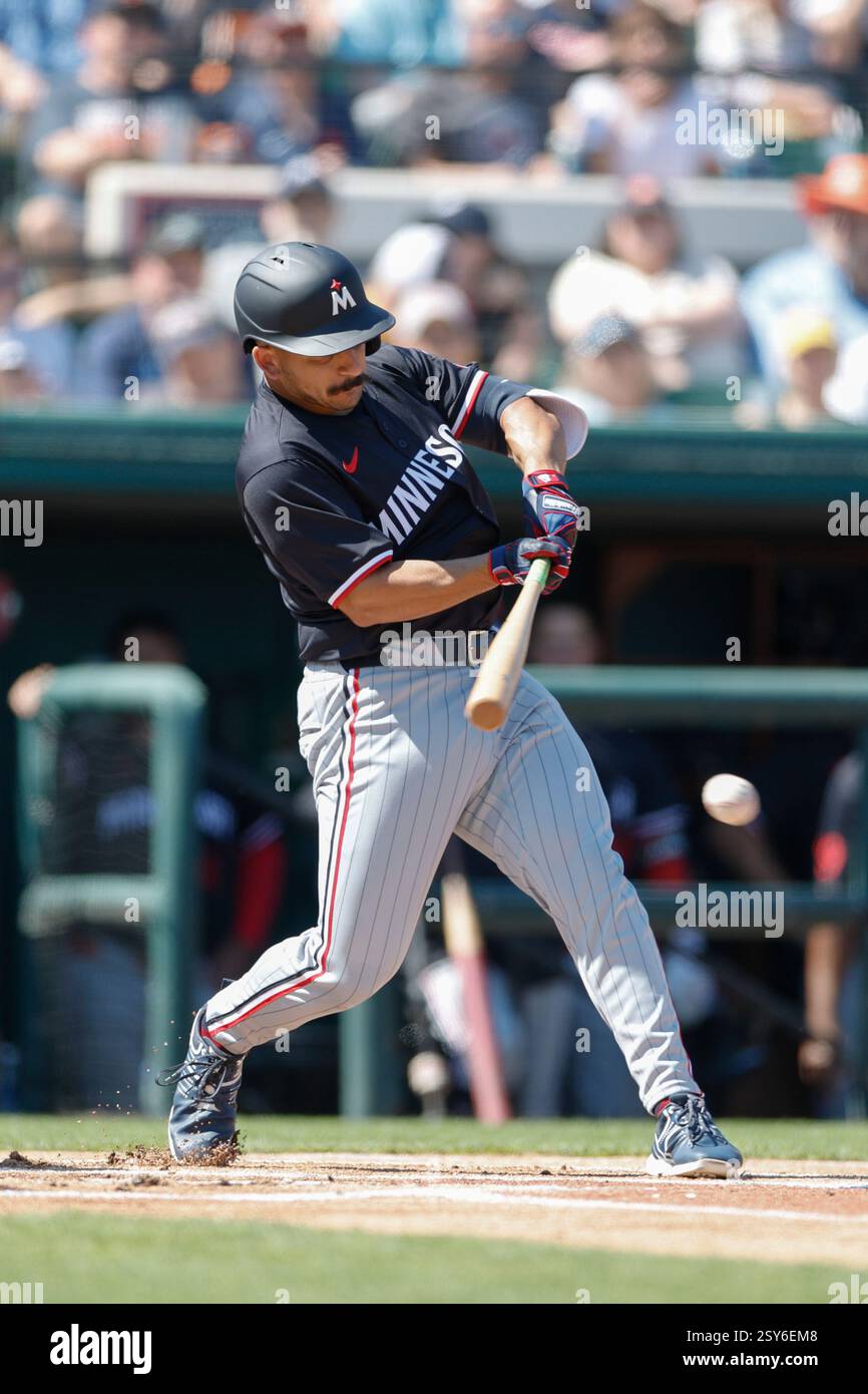 Lakeland FL USA; Minnesota Twins second base Mickey Gasper (11) grounds ...