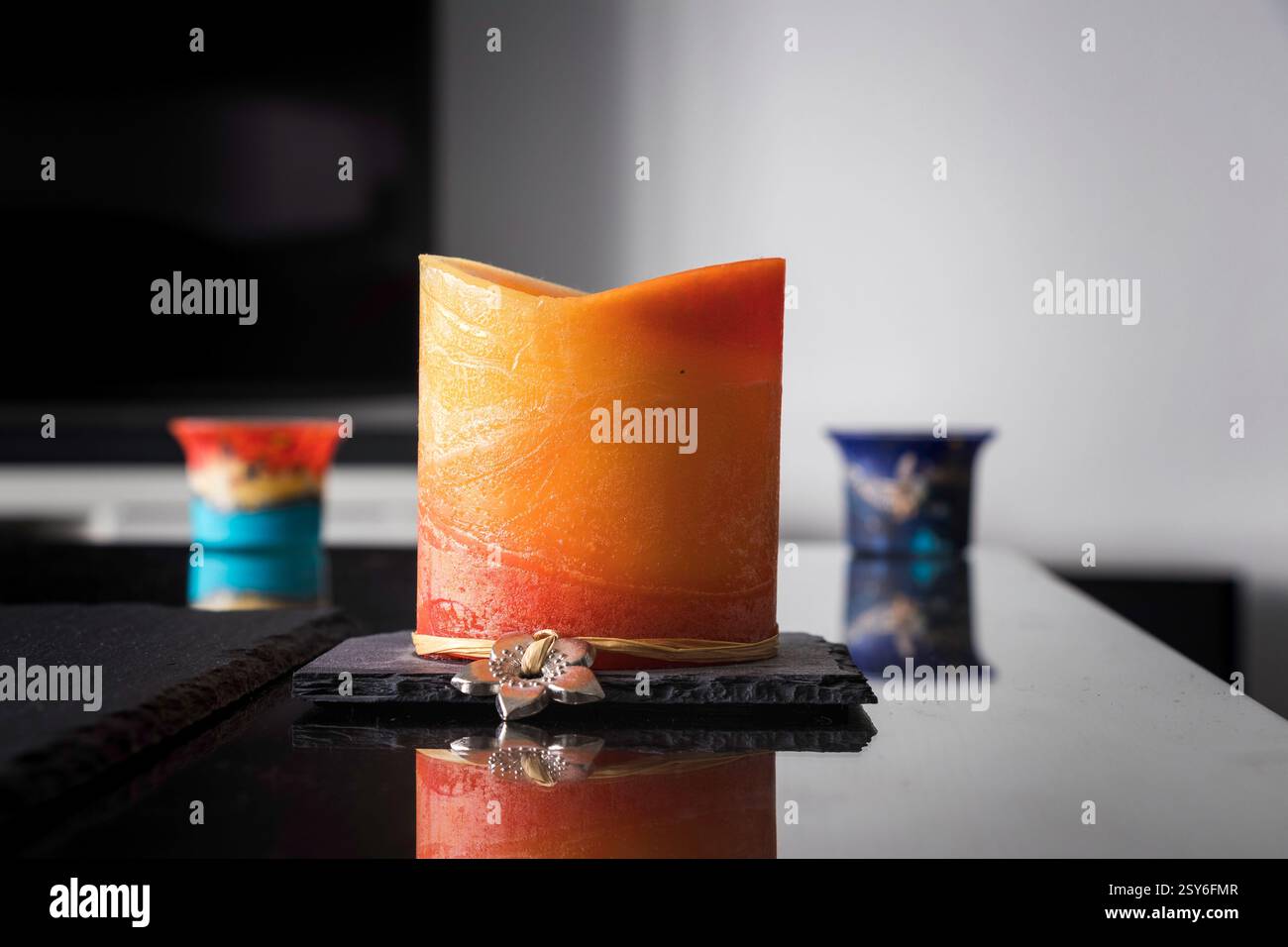 Simple Candle Reflection – Warm and Minimalist Stock Photo - Alamy
