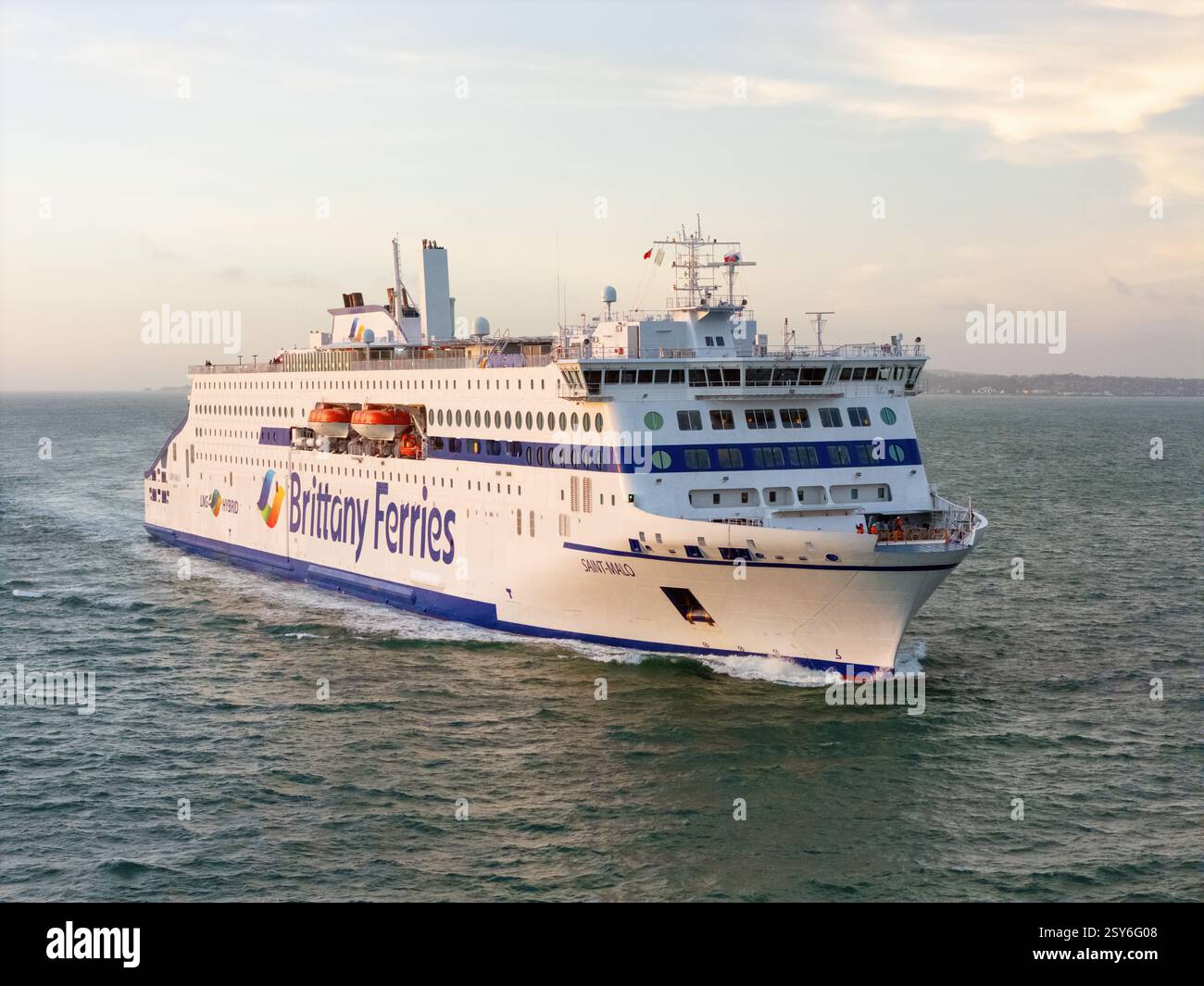 Saint-Malo, an E-Flexer, hybrid powered cross-Channel ferry, operated ...