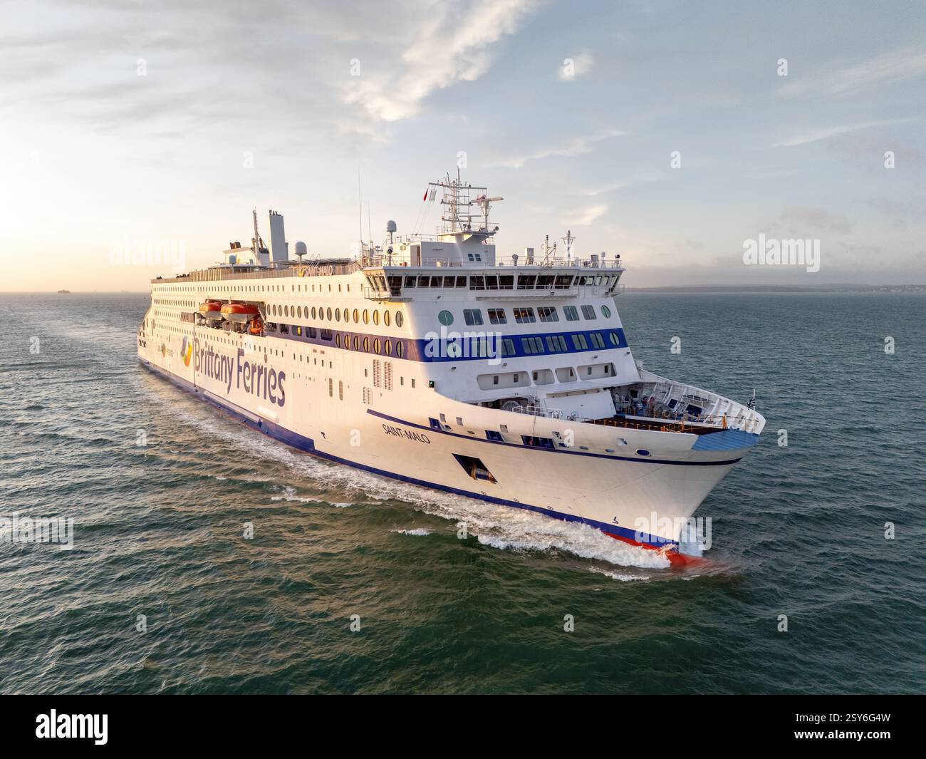 Saint-Malo, an E-Flexer, hybrid powered cross-Channel ferry, operated ...