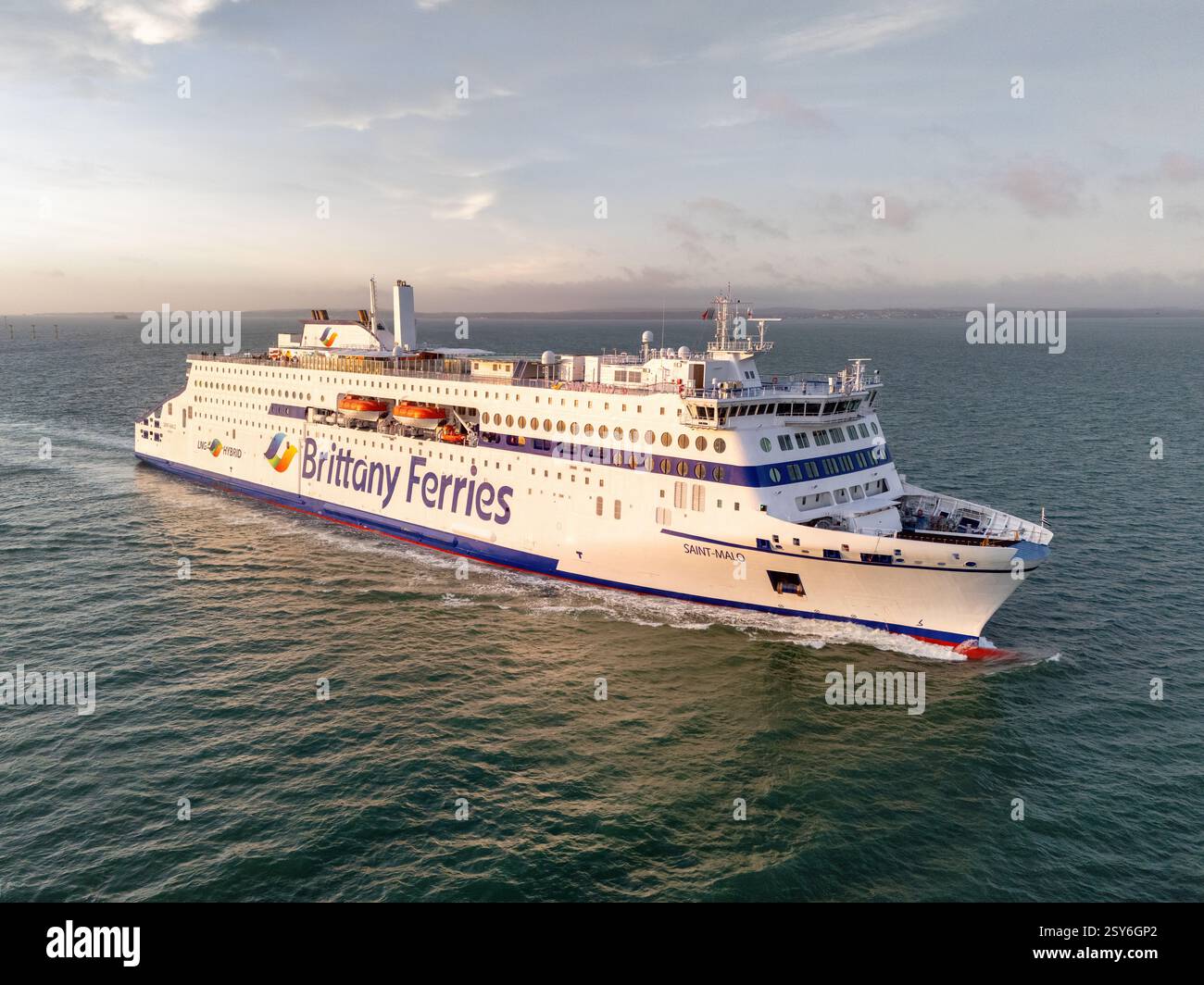 Saint-Malo, an E-Flexer, hybrid powered cross-Channel ferry, operated ...