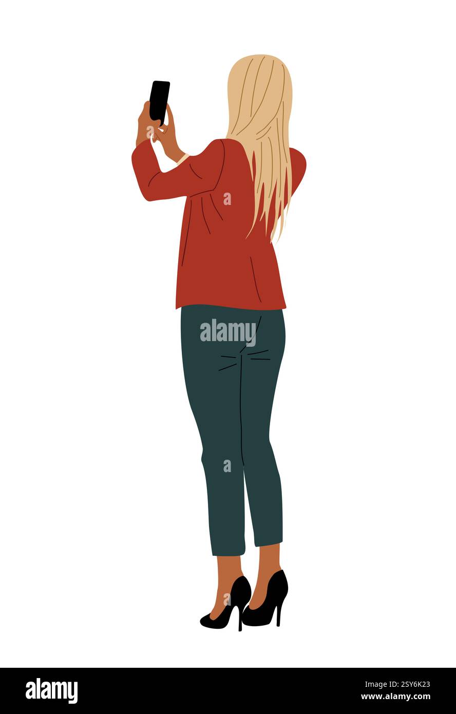 Woman red hair back Stock Vector Images - Alamy