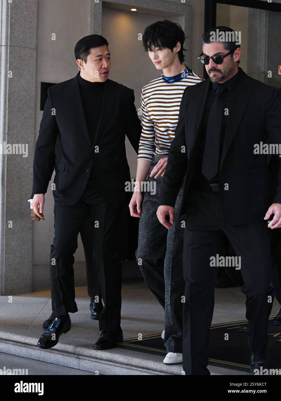 Milan, Italy. 27th Feb, 2025. Milan, Milan Fashion Week: Byeon Woo-seok ...