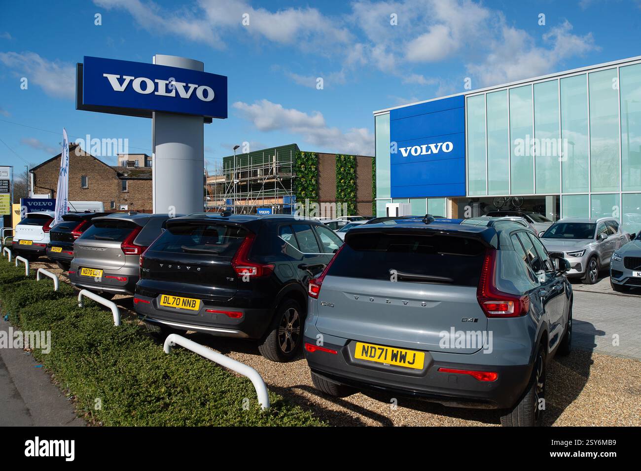 Slough, UK. 27th February, 2025.A Volvo dealership and car showroom in ...