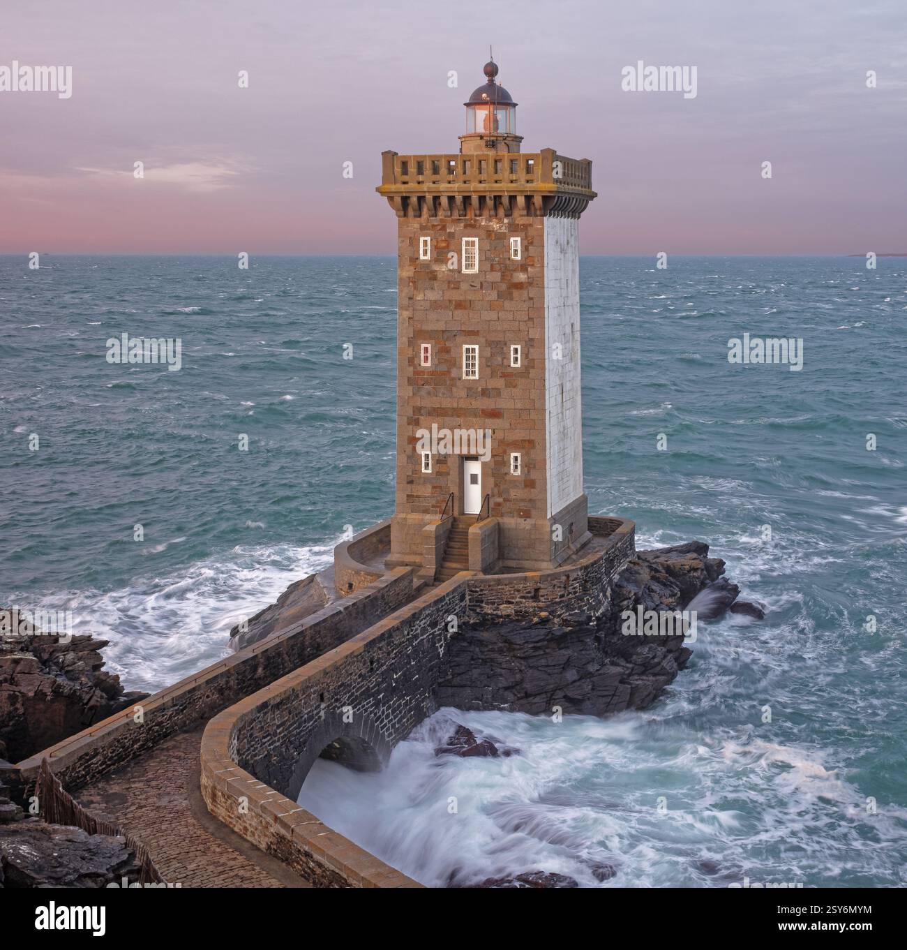France, Finistère department, Le Conquet, the Kermovan lighthouse at ...