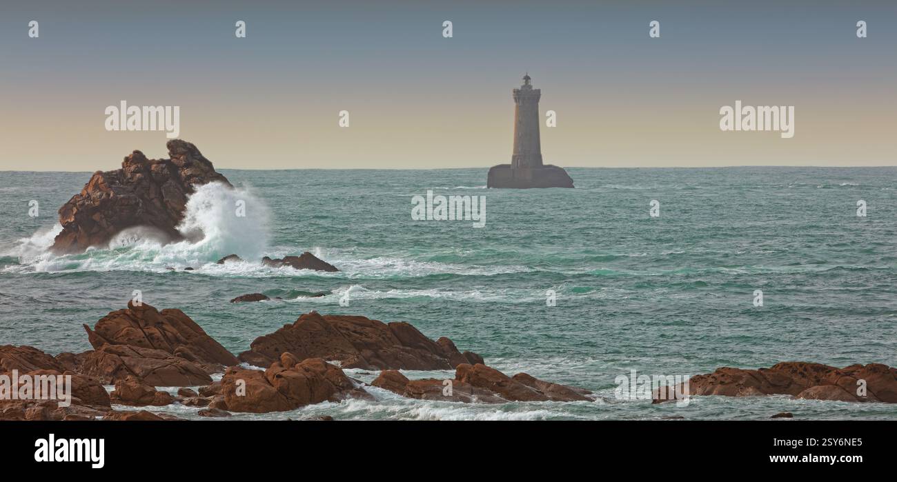 France, Finistère Porspoder, the Four lighthouse from the Saint-Laurent ...