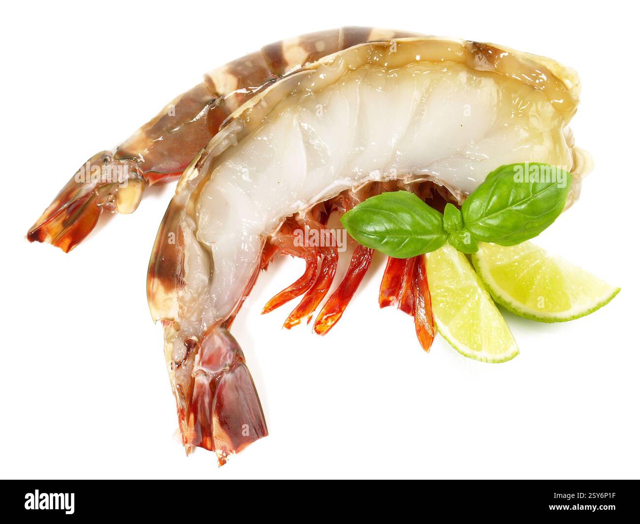 King Prawn - Tiger Prawn on white Background Stock Photo - Alamy