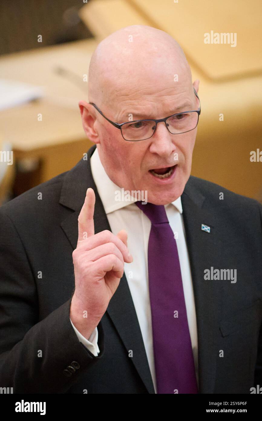 Edinburgh Scotland, UK 27 February 2025. First Minister John Swinney ...