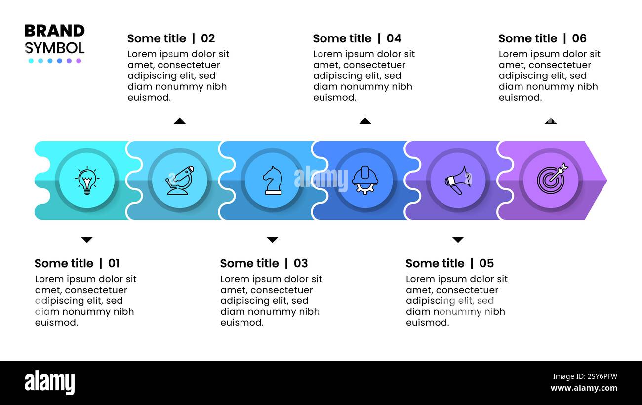 Infographic template with icons and 6 options or steps. Arrow. Can be ...