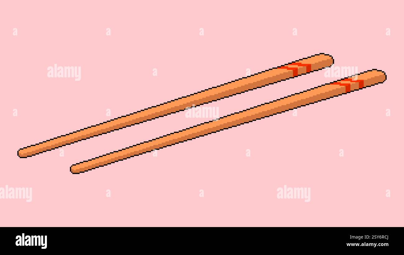 Pixel art chopsticks. Japanese sushi stick, Chinese, Asian food ...