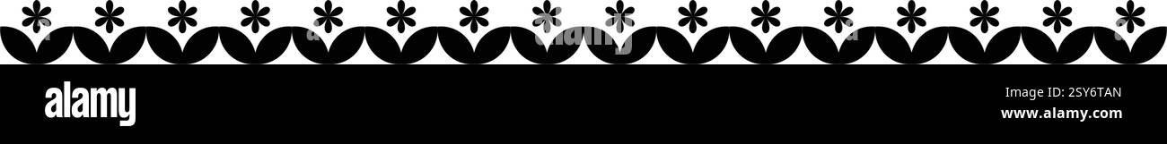 Flower border horizontal floral line decorative pattern frame ...